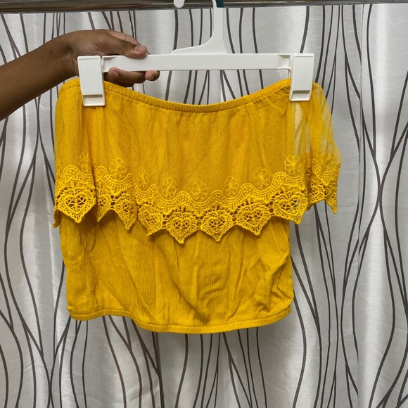Tops | Yellow Floral Tube Top | Poshmark